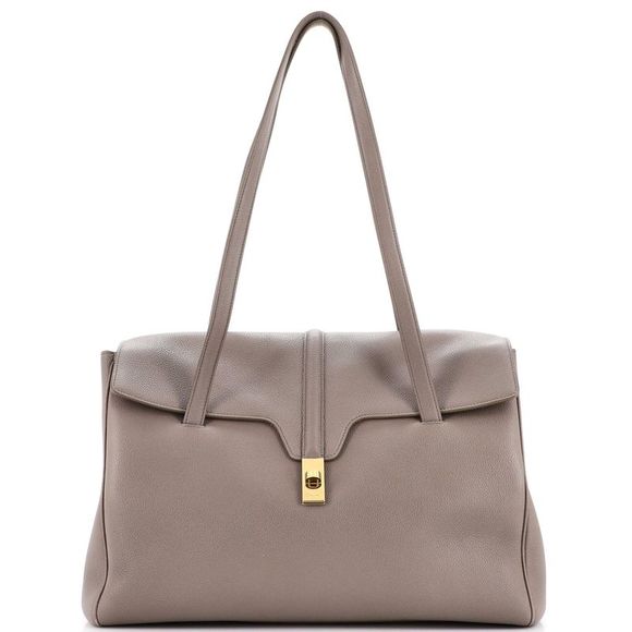 Celine | Bags | Celine Soft 6 Bag Grained Calfskin Large Gray | Poshmark